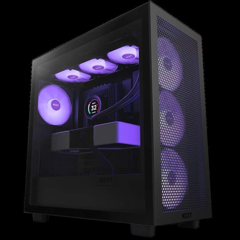NZXT CASE H7 FLOW BLACK RGB Mini-ITX, Micro-ATX, ATX Mid-Tower, 4x fans ...